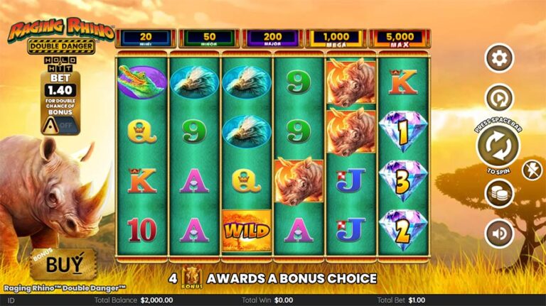 Raging Rhino Double Danger (Light & Wonder) Slot Review & Demo